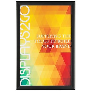 24" x 36" Poster Frame for Wall Mount, Quick Snap, Beveled Edge, PVC Lens (Black Aluminum)