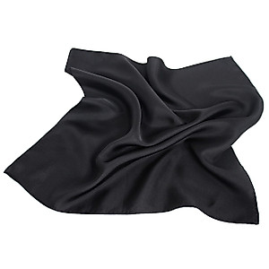 Royal Silk Fine Black 100% Silk Pocket Square for Men Full-Sized 17"x17"