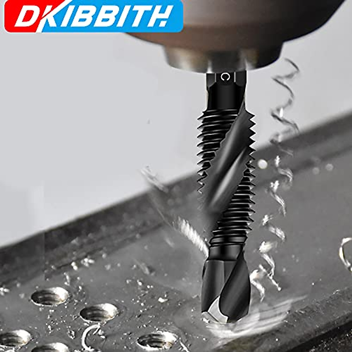 6 Packs Combination Drill & Taps Bit Set, Screw Tapping in SAE Size 6-32nc 8-32nc 10-32nc 10-24nc 12-24nc 1/4-20nc with Anti-Rust Black Coating, 1/4” Hex Shank and Storage Case