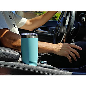 LaserGram 20oz Vacuum Insulated Tumbler Mug, Architect Symbol, Personalized Engraving Included (Light Blue)