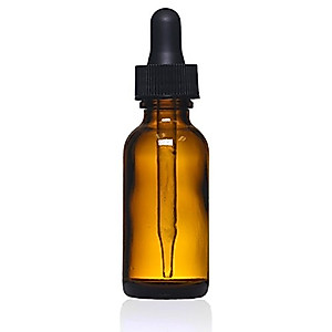 Amber Glass Bottles with Eye Droppers (2 oz, 2 pk) For Essential Oils, Colognes & Perfumes, Blank Labels Included