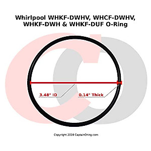 Captain O-Ring - (3 Pack) Replacement WHKF-C8 O-Rings for Whirlpool WHKF-DWHV, WHKF-DWH & WHKF-DUF Water Filter Housing