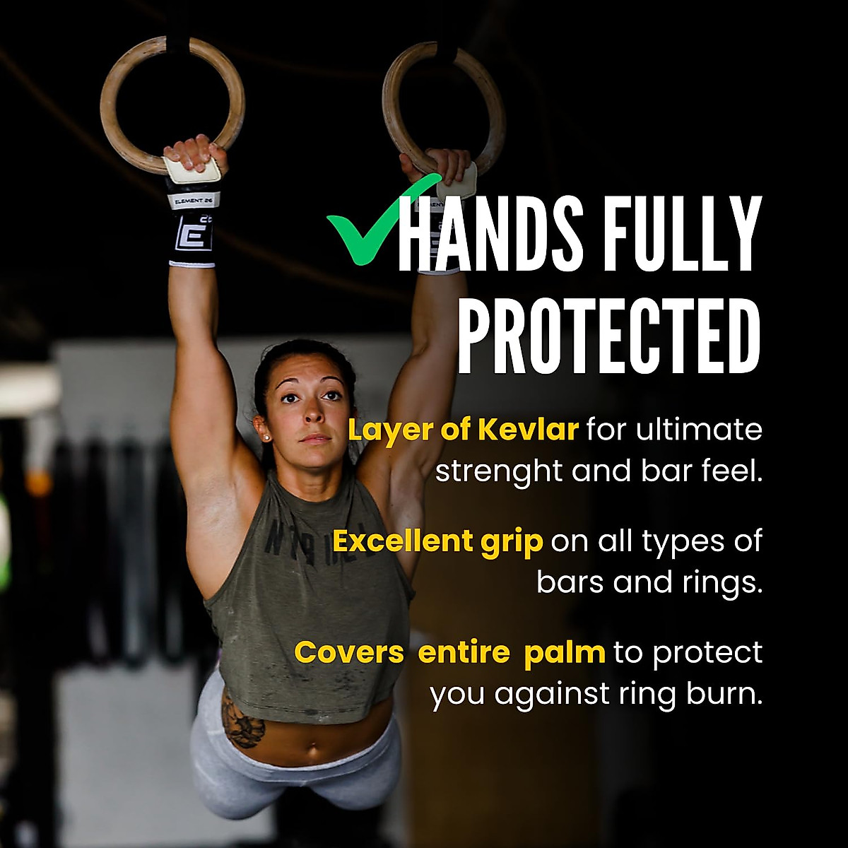 Element 26 IsoGrip Hand Grips for WODs, Gymnastics, Weight Lifting, and Cross Training - Gymnastics Grips for Men and Women - Cross Training Gloves - Tactical Grips (Medium, IsoComp)