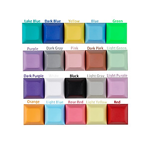 Mechkeeb 24 pcs DSA Profile Blank 1u Keycap 1.3mm PBT for MX Switches Keyboard Replacement Keycaps