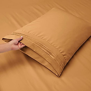 KAYLEN HOME 1800 TC Deep Pocket Full Size Sheets Set up to 16" - Hotel Luxury Extra Soft Brushed Microfiber 4 PC Bed Sheet Set, Mocha Brown