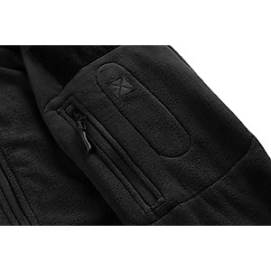 CRYSULLY Man Zipper Warm Coat Jacket Sportswear Fleece Lining Hiking Skiing Travelling Jacket Coats Black