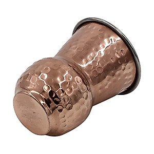 bona fide Hammered Outside pure Copper Inside Nickel Plated Tumbler Moscow Mule Mugs Copper Tumbler Cups pure copper glass for mule cocktail beverages soft drinks Handcrafted Set of 2 (400) ml 13 oz