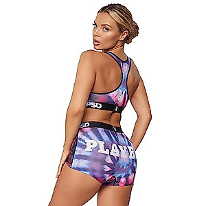 PSD Women's Playboy Spiral Dye Boy Shorts, Purple, M