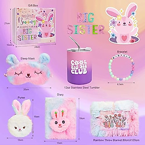 pengtai Big Sister Gifts for Girls,Promoted to Big Sister,Big Sister Gift,New Big Sister Tumbler Throw Fur Blanket Gifts Set