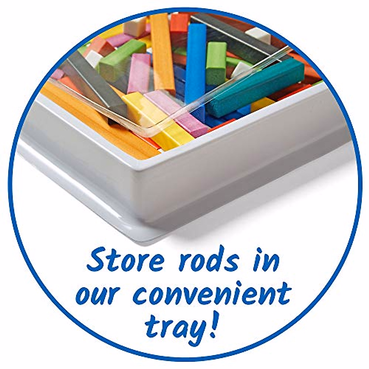 hand2mind Wooden Cuisenaire Rods with Trays, Math Manipulatives, Montessori Math Rods, Math Counters, Math Blocks, Counting Blocks, Montessori Math, Fraction Bars, Number Rods (Set of 6)