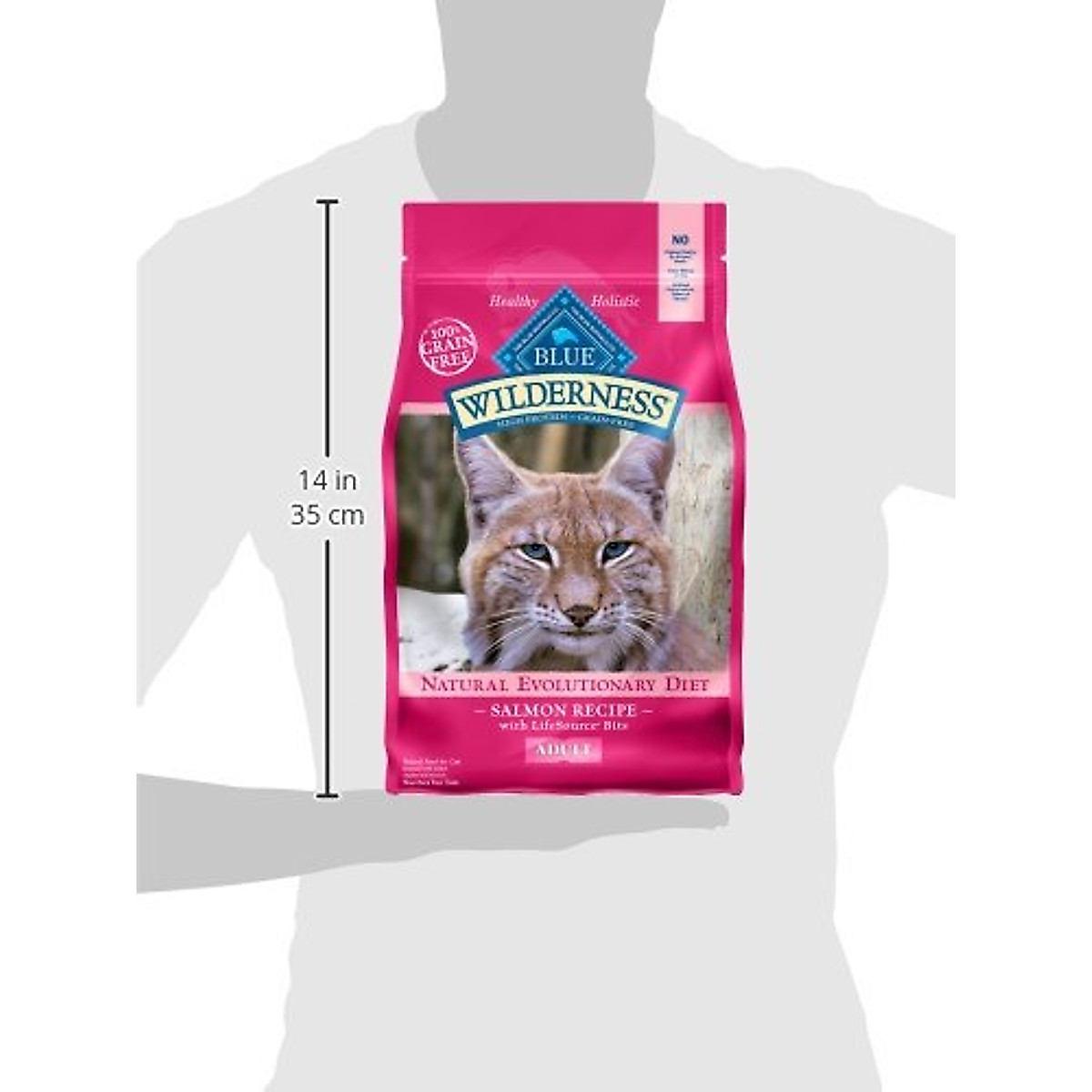 Blue Buffalo Wilderness Natural Adult Dry Cat Food, High-Protein and Grain-Free Diet, Supports Healthy Muscle Development and a Healthy Immune System, Salmon, 5-lb Bag
