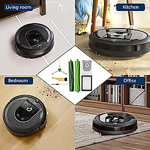 CERO Replacement Parts for iRobot Roomba i3 i3+ i4 i4+ i6 i6+ i7 i7+ i8 i8+ E5 E6 E7 j7 (7150) j7+ (7550) I,E,J Series Vacuum Cleaner, Roller Brushes, Filters,Edge Sweeping Brushes Replacement Kits