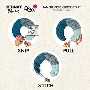 Bernat Blanket O'Go Sky Yarn - 4 Pack of 300g/10.5oz - Polyester - 6 Super Bulky - Knitting/Crochet