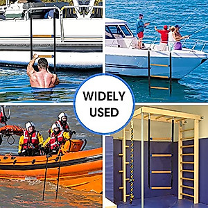 Boat Rope Ladder - 4 Step Marine Rope Ladder, Portable Boat Folding Ladder for Inflatable Boat, Kayak, Motorboat, Canoeing (4 Step)