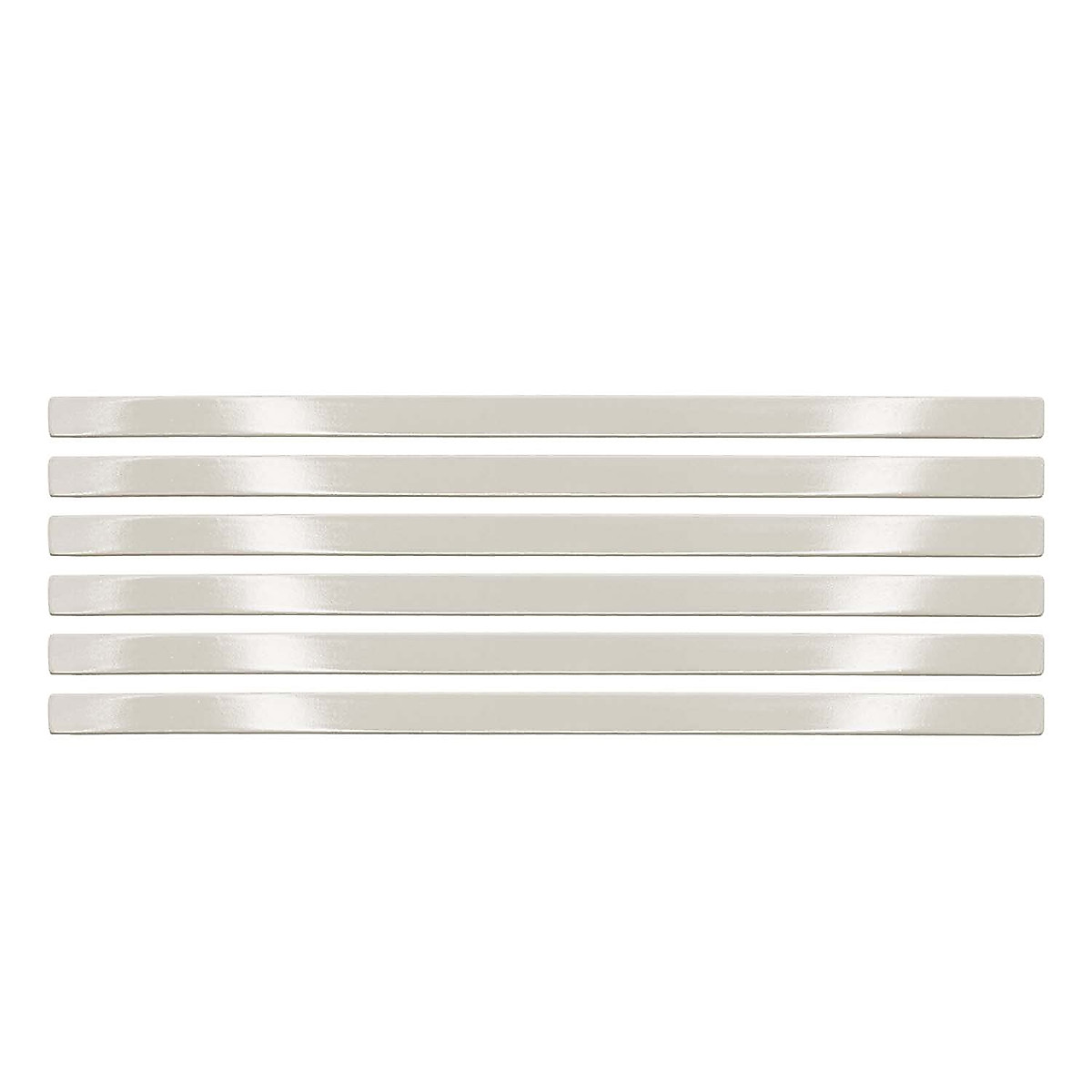 Questech Decor Tile Trim, 1/2 x 12 Inch Linear Flat Pencil Tile Edge Trim Cap, Decorative Shower Tile Liner, Kitchen Tile Border Backsplash Trim, Gray Polished, 6 Pack