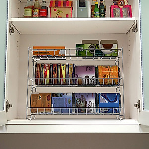 Lavish Classic Cuisine 3 Tier Dispenser-Organizer Rack Holds up to 27 Cans-for Kitchen Pantry, Countertops, and Cabinets-Storage Accessories (Chrome)