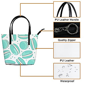 Fashionable women's handbag tote bag, Mint Macaroonprinted shoulder bag is light and durable