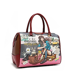 Nicole Lee Journey of Stephanie Boston Bag, Vegan Leather Medium Doctor Bag with Optional Crossbody Strap