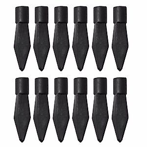 RLECS 12pcs Soft Rubber Practice Archery Arrowhead Inner Dia. 8mm Glue on Target Arrow Tips for Archery CS Shooting/Archery Hunting Game, Black