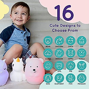 Lumipets Night Light for Kids, Silicone Nursery Light for Baby Room and Toddler, Portable Night Light for Kids Room, Rechargeable Animal Lights for Girls and Boys, Kawaii Lamp (Puppy)