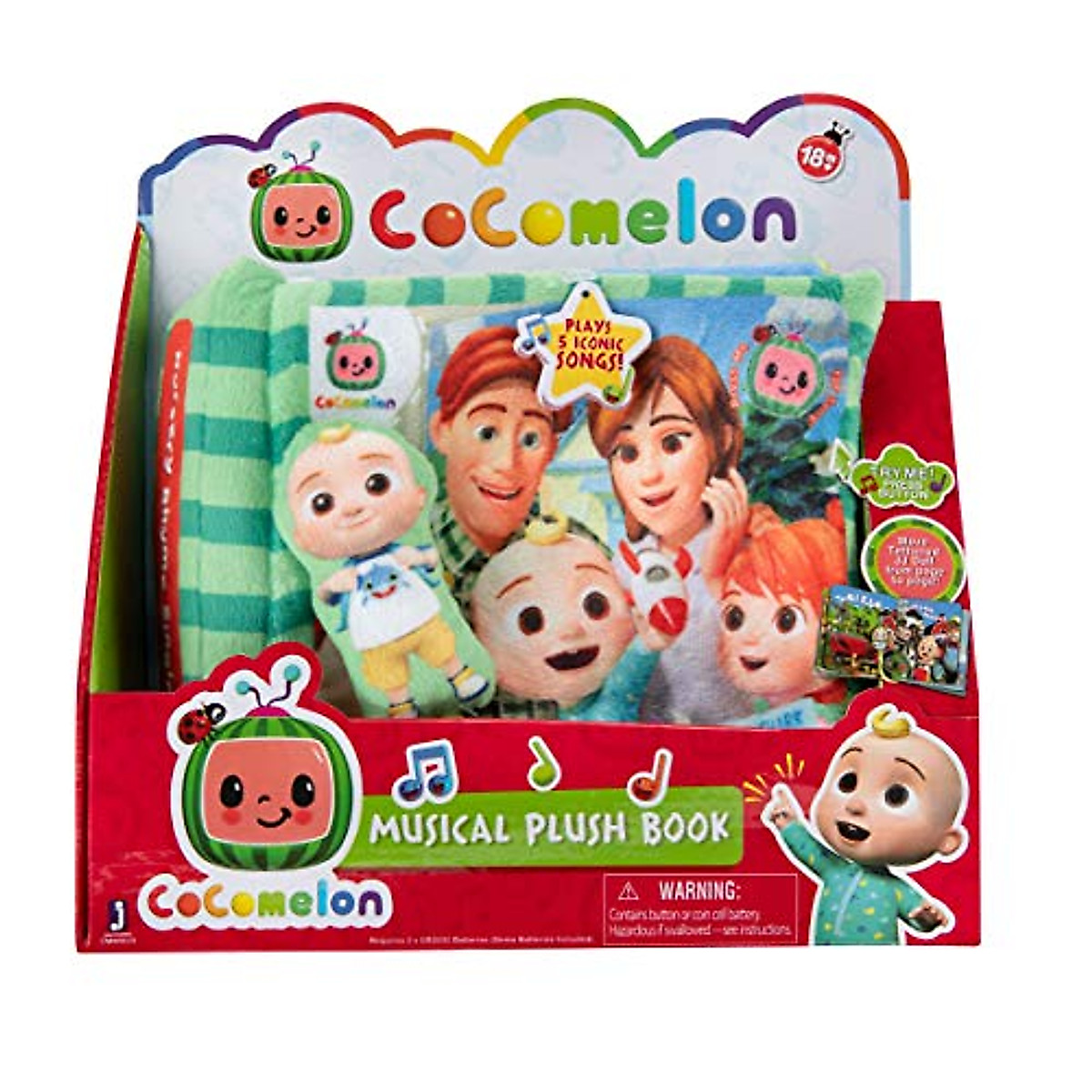 CoComelon Nursery Rhyme Singing Time Plush Book, Featuring Tethered JJ Plush Character Toy, for JJ’s Daily Musical Adventures – Books for Babies and Young Children
