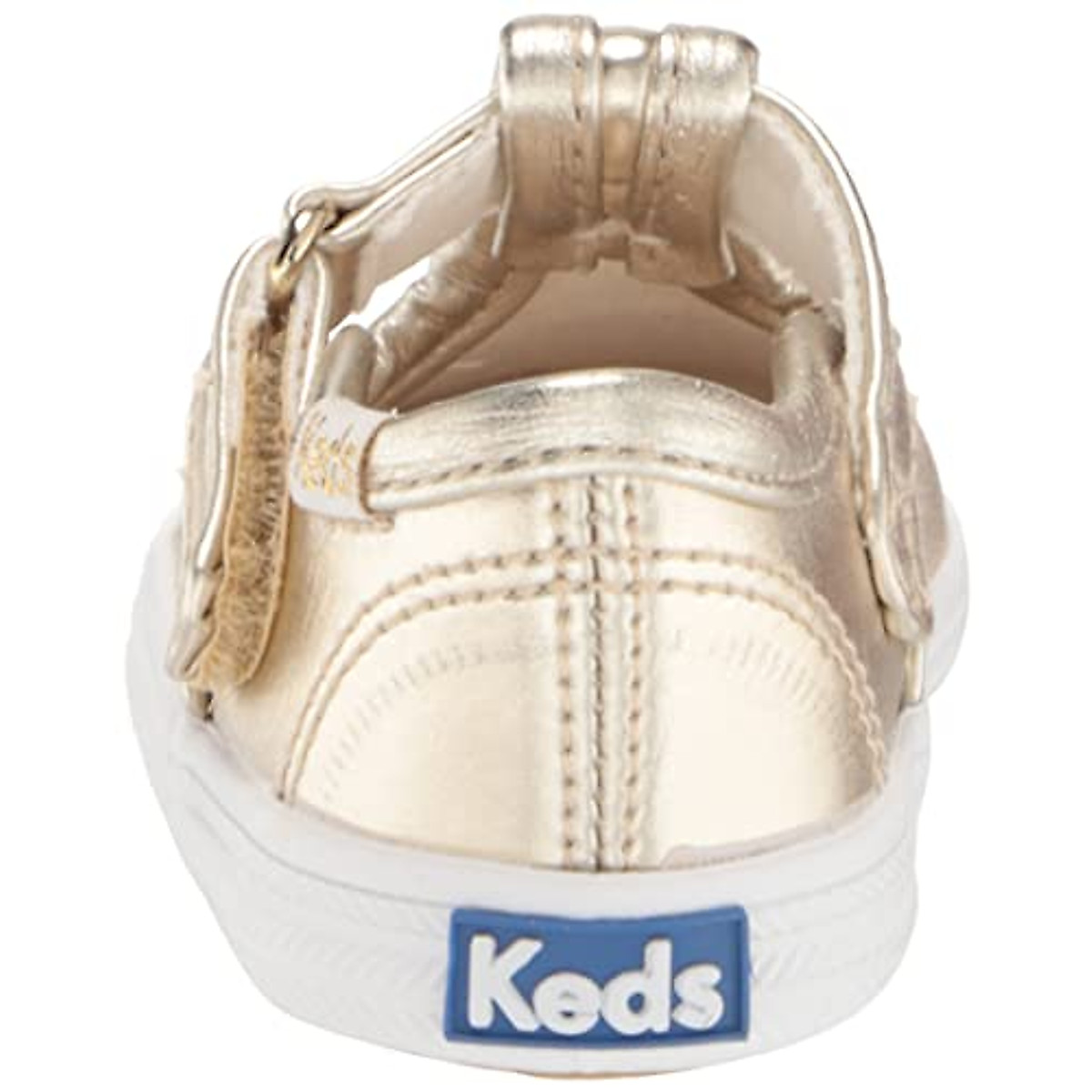 Keds Baby Champion LACE Toe Cap Tstrap Sneaker, Champagne Metallic, 3 US Unisex Infant