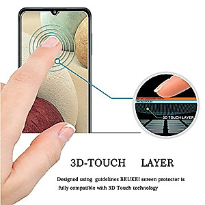 beukei (3 Pack) Screen Protector for Samsung Galaxy A12 Screen Protector Tempered Glass, 6.5 inch, 9H Hardness, Anti Scratch, Bubble Free
