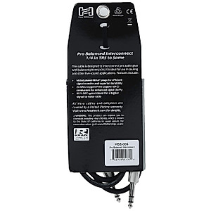 HOSA HSS-005 REAN 1/4" TRS to REAN 1/4" TRS Pro Balanced Interconnect, 5 Feet