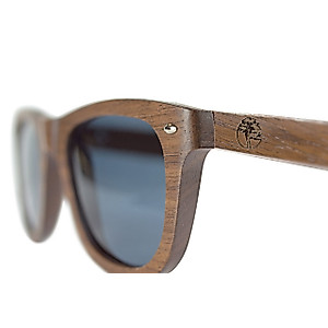 Viable Harvest Wood Sunglasses for Men & Women - Dark Polarized Lenses Block Sun & Glares - Handmade Wooden Craftsmanship & UV400 Lens - 100% UVA & UVB Protection - With Classy Gift Box - Walnut