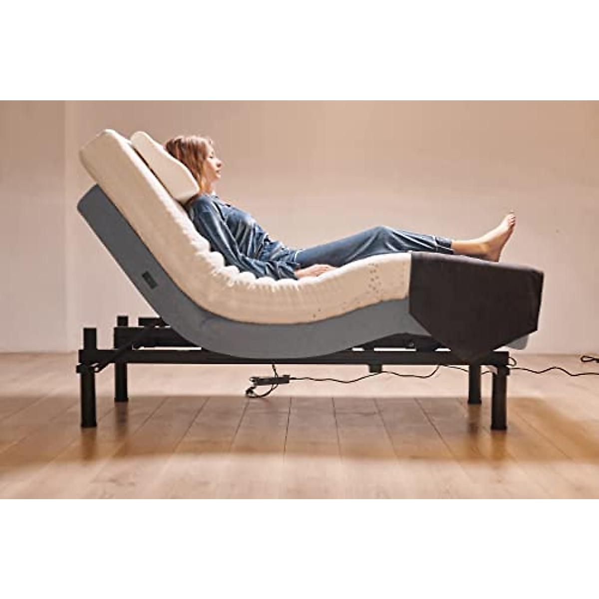 Irvine Home Collection Premium California King Adjustable Bed Base, Zero Clearance, Zero Gravity, Anti-Snore, Programmable Memory Positions, Full Body Massage, USB, Under Bed Lighting, Light Up Remote