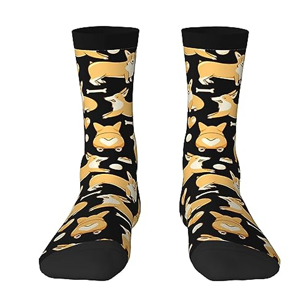 Muvtioc Funny Novelty Socks For Dog Lover,Cute Corgi Printed Casual Crew Sock Gifts For Men Women,Cute Funny Corgi