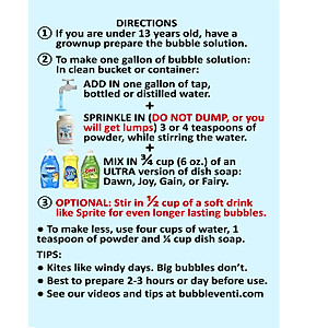 Bubbleventi Giant Bubble Kit | Made in USA | Includes 2 Wooden Wands, a Tips and Tricks Booklet, and 1 Bubble Mix - Makes 4 Gallons of Big Bubble Solution |Use atBirthdays andFamily Fun