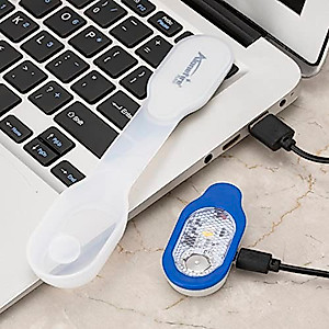 Alonefire PL500 Nursing Night Light Clip on Flashlight USB Rechargeable Magnetic Nursing Light 3 Modes for Nurses Night Shift Nurse Essentials, Shirt, Badge with Keychain Light,Built-in Battery (Blue)