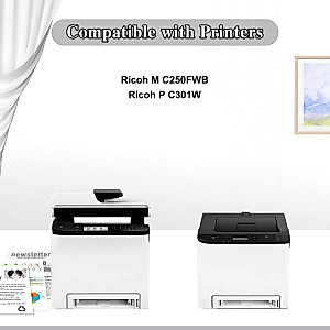 Compatible Toner Cartridge Print Cartridge M C250 P C300 P C301 C250H C300W Black High Capacity 6900 Pages TOPRINT for Ricoh M C250FW, M C250FWB, P C300W, P C301W Printers