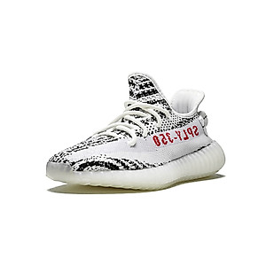 adidas Mens Yeezy Boost 350 V2 Zebra White/Black-Red Fabric Size 10.5