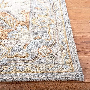 SAFAVIEH Heritage Collection Runner Rug - 2'3" x 12', Beige & Grey, Handmade Traditional Oriental Wool, Ideal for High Traffic Areas in Living Room, Bedroom (HG920B)