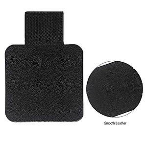 Heqishun Self-Adhesive Pen Holder with Elastic Band Loop 12 Pcs Black Leather Pencil Stylus Loop Holder for Journals, Notebooks, Planner