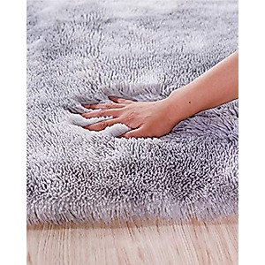 Rainlin Shaggy 3x5 Area Rug Modern Indoor Plush Fluffy Rugs, Extra Soft Comfy Carpets, Cute Cozy Area Rugs for Bedroom Living Room Girls Boys Kids, Grey