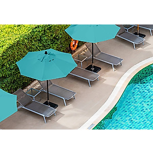 MASTERCANOPY Patio Umbrella 9 ft Replacement Canopy for 8 Ribs-Turquoise Canopy Only