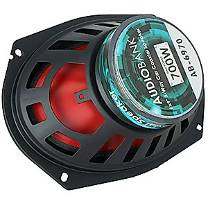 2 Audiobank 6x9 700 Watt 3-Way Red Car Audio Stereo Coaxial Speakers - AB6970