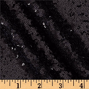 Glitz Sequin & Stretch Mesh Black, Fabric by the Yard