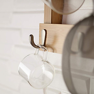 Encozy Coffee Mug Wall Rack, Holder, and Organizer - 7 Hooks Mug with Shelf for Your Favorite Mugs - Adds Charm to Any Kitchen or Office Décor (Bamboo)