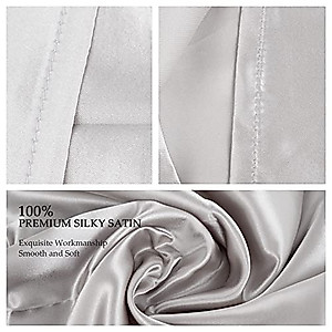 Satin Pillowcase, DIGHEIGG Silk Pillowcase for Hair and Skin, Pillow Cases for Sleeping Set of 2 with Envelope Closure (Silver Grey, 20 ×30 inches)
