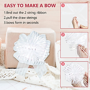 24 Pieces Pull Bow Mixed Color Large Organza Pull Bow Present Wrapping Pull Bow with Ribbon for Wedding Present Baskets (Multicolored)