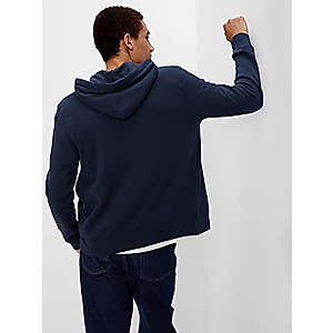 GAP mens Logo Hoodie Zip Sweatshirt, Tapestry Navy, Large US