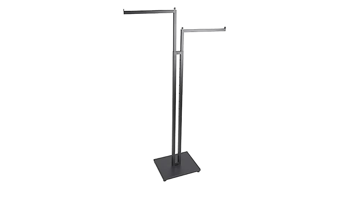 Black 2-Way Clothing Rack - Adjustable 48" to 72"