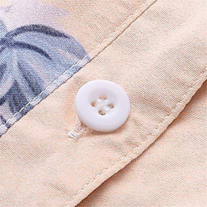 Andongnywell Womens Casual Floral Print V Neck Tops Short Sleeve T-Shirt Blouses Printed Blouse Tunics (Orange,5,XX-Large)