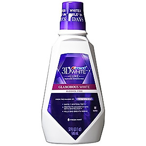 Crest 3D White Multi-Care Whitening Rinse, Glamorous White, Fresh Mint-32 oz, 946 milliter