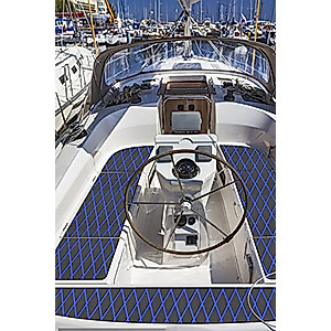 LSS laidi Boat Flooring Eva Foam Decking Marine Non-Slip Self-Adhesive Flooring for Motorboat Fishing Boat RV Yacht Kayak Swimming Pool 110.2''/102.3''/94.5''/86.6''/59''/X37.4''