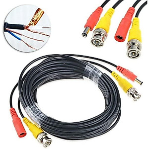 XFXMTJJ Replacement 25FT Black BNC Video Power Cable Cord Compatible with Night Owl C-841-A10 1080P HD BNC Systems